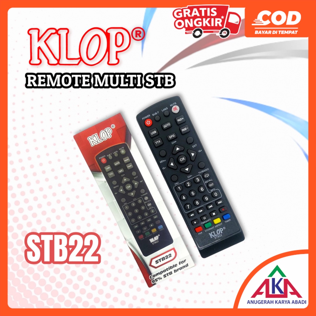 Jual REMOTE MULTI SET TOP BOX KLOP STB22 Remot STB DVB T2 Universal Terlengkap | Shopee Indonesia