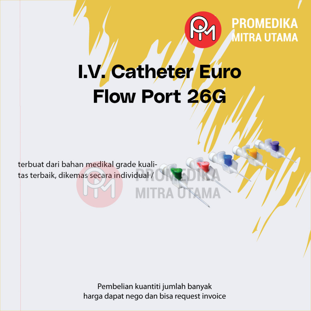 Jual I.V. Catheter Euro Flow Port berbagai ukuran | I V Cann