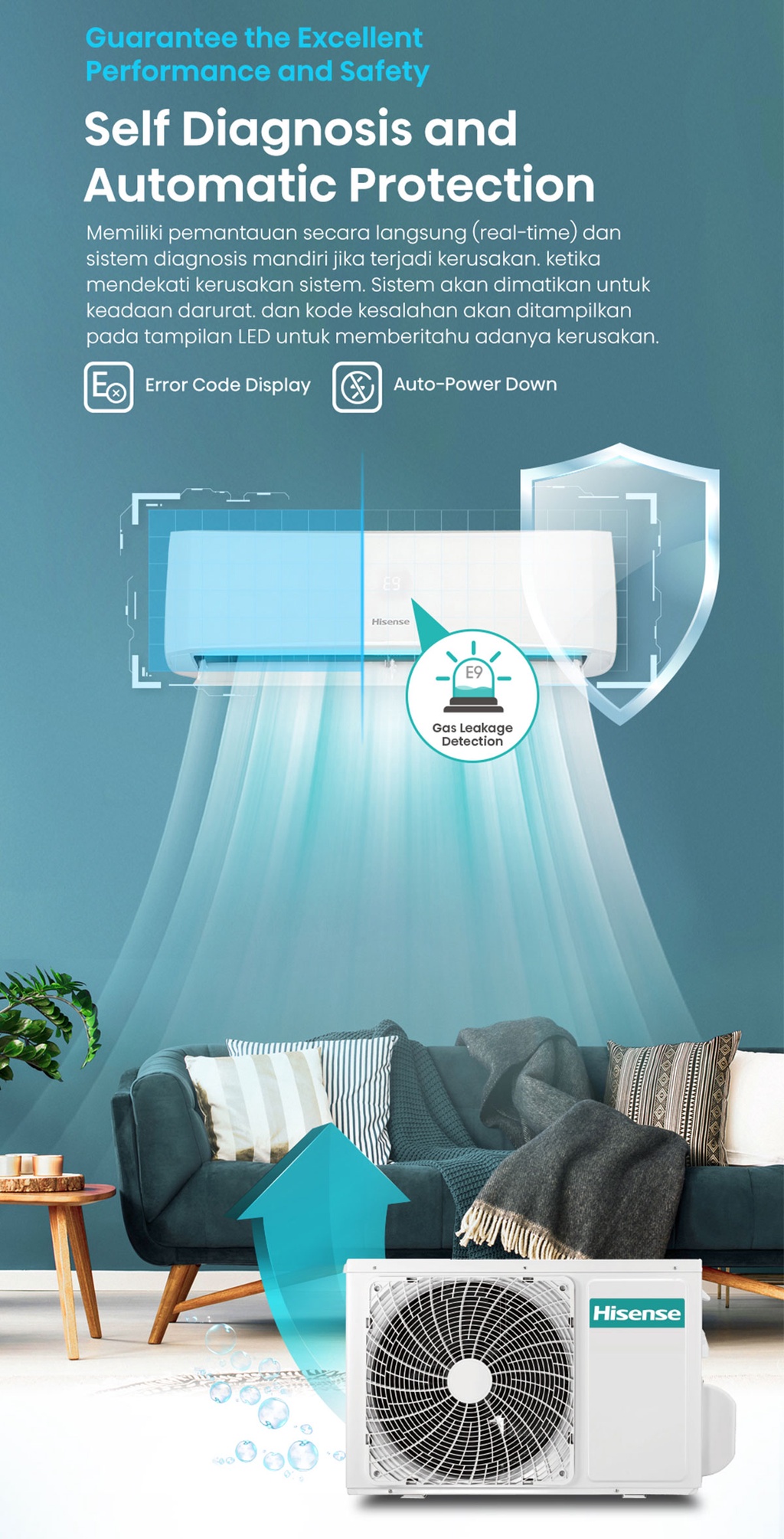 Jual Hisense AC Air Conditioner Standard 0.5PK/1/2PK - AN05CEG (Indoor ...