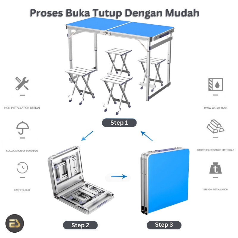 Jual ES Meja Lipat Portable Meja Outdor Model Lipat Serbaguna Portable ...